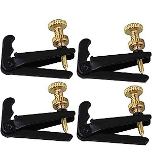 Jiayouy 15Pcs 4/4-3/4 Size Violin Fiddle Accessories Kit with 4 Tuning Pegs Tailpiece Tail Gut 4 Fine Tuners Endpin Sound Post Bridge Chin Rest Replacement Parts Ebony Wooden