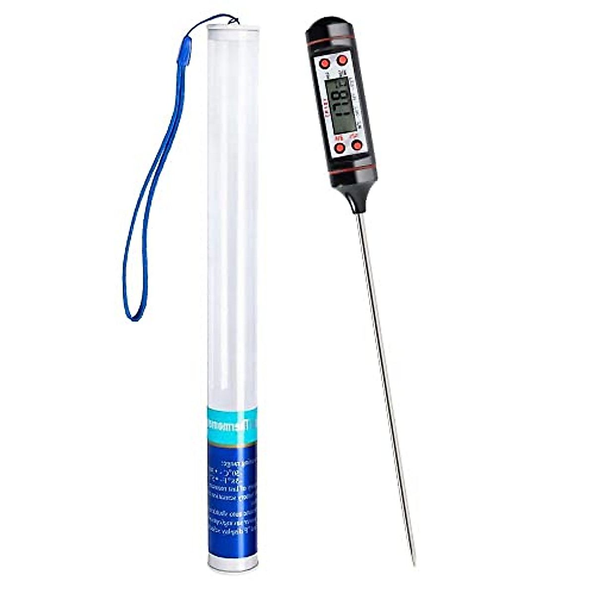 BBQ Grill Brush and Meat Thermometer-Barbecue Grill Cleaning Brush Without Bristle- 17inch Portable Stainless Steel Grill Cleaner Brush for Hard-to-Reach Surfaces -with Meat Thermometer