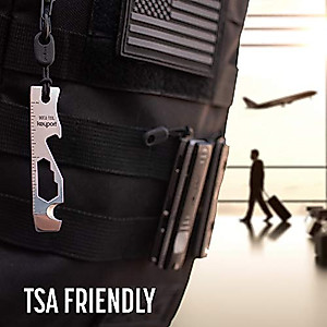 Keyport MOCA 10-in-1 Keychain Multitool | EDC Multi Tool - Prybar, Bottle Opener, Screwdriver, Box Opener, Cord Cutter & More | TSA Friendly Key Tool | Stainless Steel | Keyport Pivot Compatible