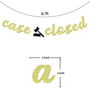 Case Closed Banner, Future Lawyer, Congrats Lawyer Banner, Law School Graduation Party Decorations 2023 Gold and Black Glitter