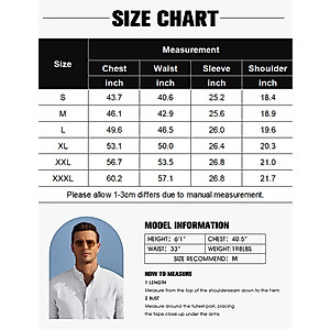 COOFANDY Mens Cotton Linen Mandarin Collar Shirts Long Sleeve Button Down Chambray Shirt Sky Blue