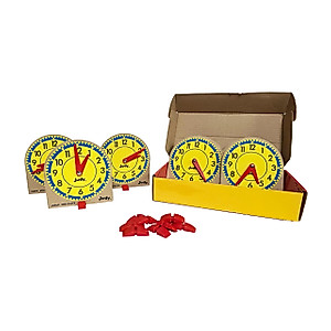 Carson Dellosa 12 Mini Judy Clocks Set, 4" x 4" Learning Clock for Kids Ages 4-8, Kids Analog Clock for Teaching Time, Teaching Time Activity Set for Schools, Homeschool and Daycare
