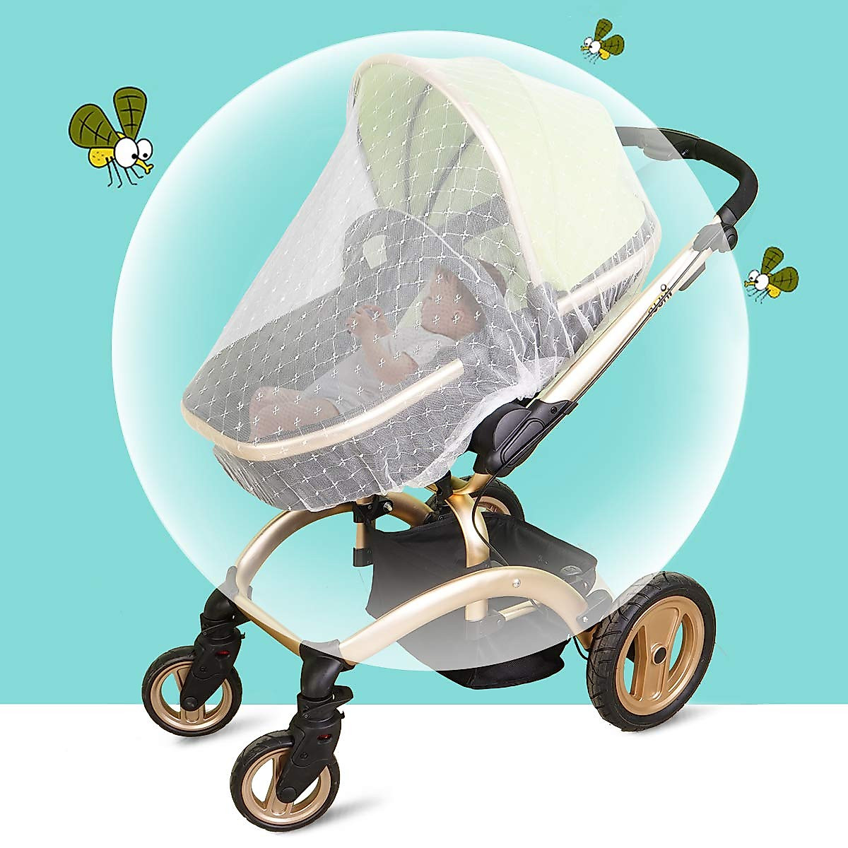 Mosquito Net for Baby Stroller | Bug Net for Infant Carriers Car Seats Cradles, Crib, Pack and Play, Bassinet, Playpen | Premium Infant Protection net for Summer Infant, Graco, Baby Jogger, Chicco