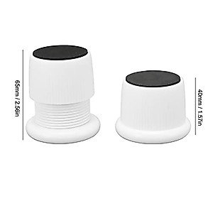 ABS Bed Furniture Risers, 4 Pack White Furniture Riser, Heavy Round Bed Risers Wear Resistant Non Slipfurniture, Sofa, Table, Chair, Cabinet, Armchair (White)