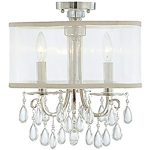 Hampton 3 Light Polished Chrome Clear Crystal Drum Shade Mini Chandelier