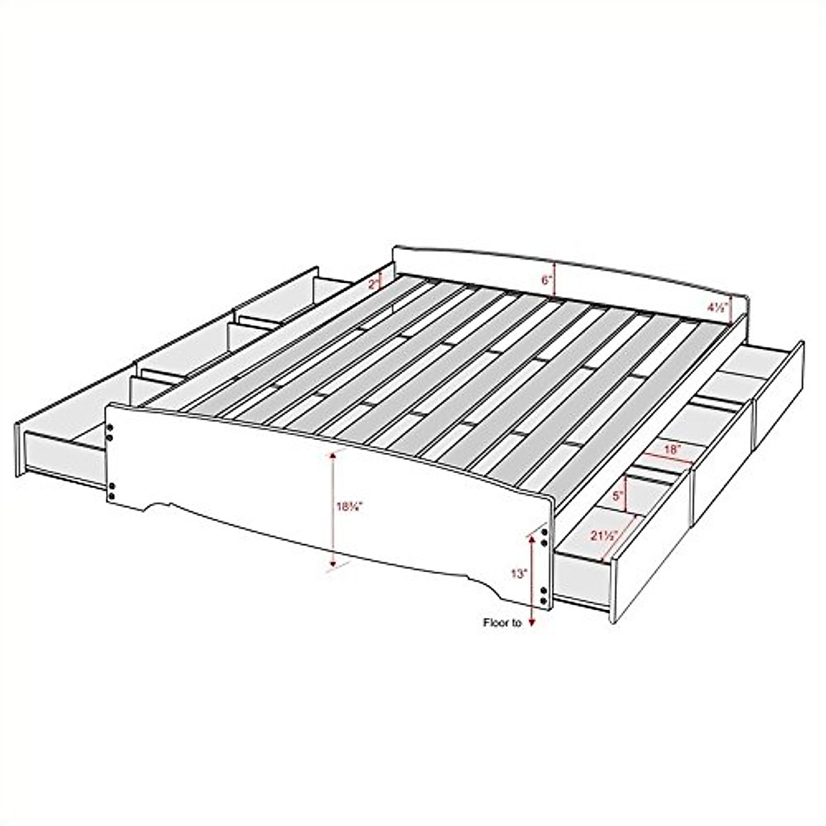 Prepac Manhattan Full Tall Bookcase Platform Storage Bed in Espresso