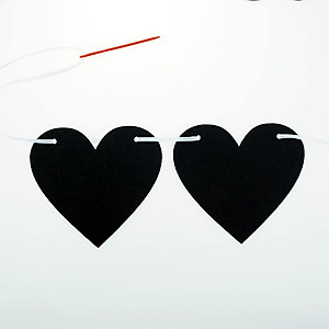 FAZHBARY 2 Pack Black Felt Heart Garland Banner for Valentines Banner Gothic Decor Farewell Wedding Anniversary Party Decorations