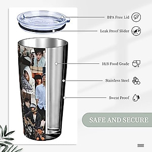 OAEWRE Cha Musics Eun Actors Woo Stainless Steel Mug Insulated Tumbler Coffee Mugs with Lids and Straw Double Wall Vacuum Cup 20oz