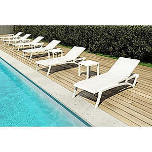 compamia pacific sling chaise lounge in white (set of 2)