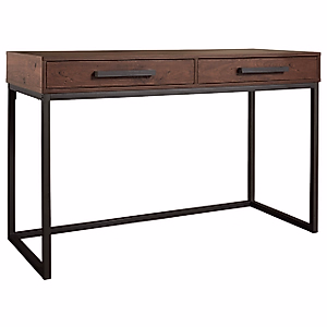 Signature Design by Ashley Horatio Urban Industrial 48" Home Office Desk with 2 Drawers, Brown
