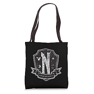 Wednesday Nevermore Logo Distressed Tote Bag