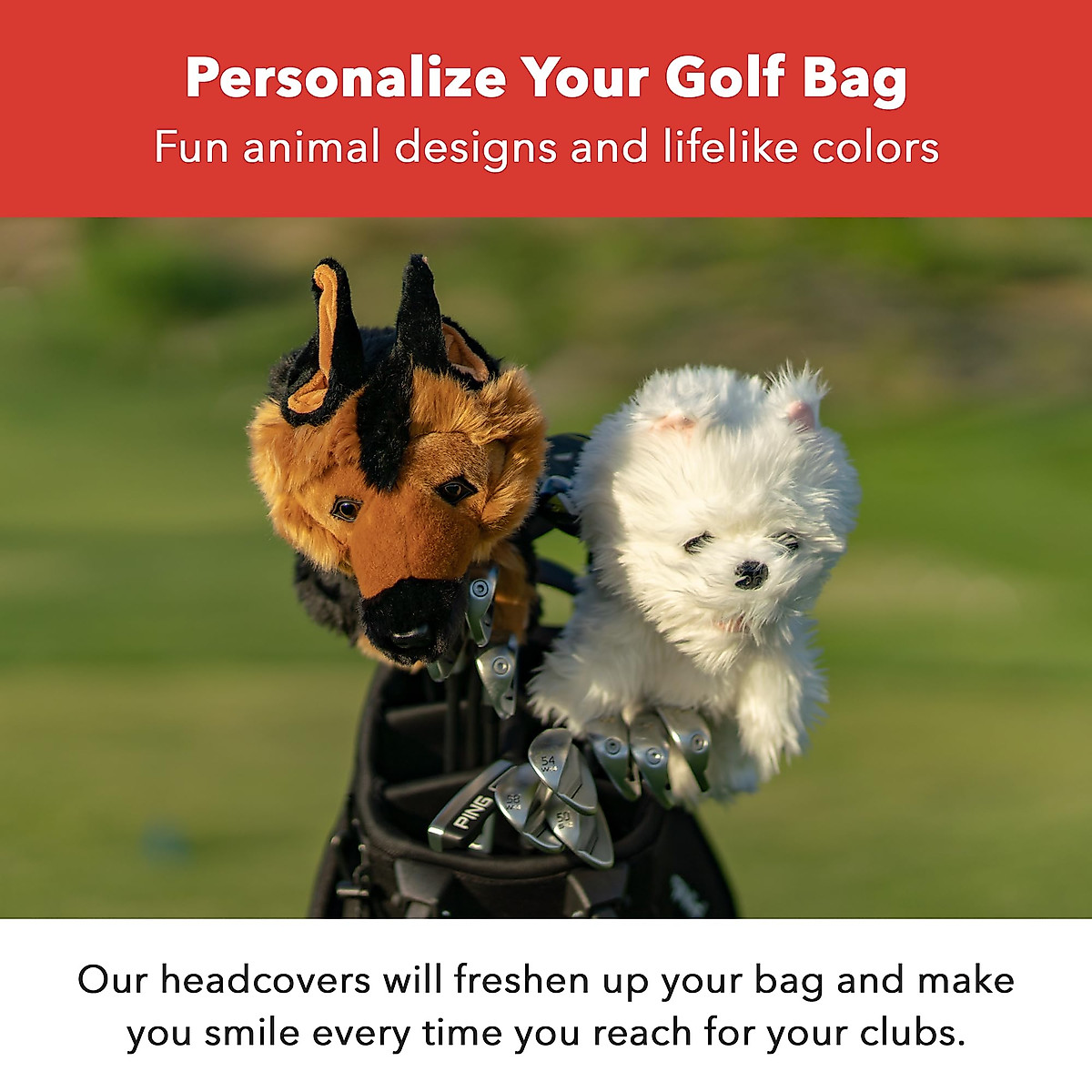 Daphne's Headcovers German Shepherd Driver Headcover | Premium Driver Headcovers | Funny Golf Club Covers | Stylish Protection for Your Clubs | Men's Golf Gear | Driver Headcover for Men and Women