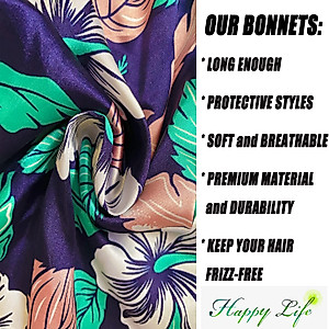 2 Pcs Silk Bonnet for Women Satin, Soft Elastic Band Silky Sleeping Cap Big Bonnets for Women Bonnet for Braids