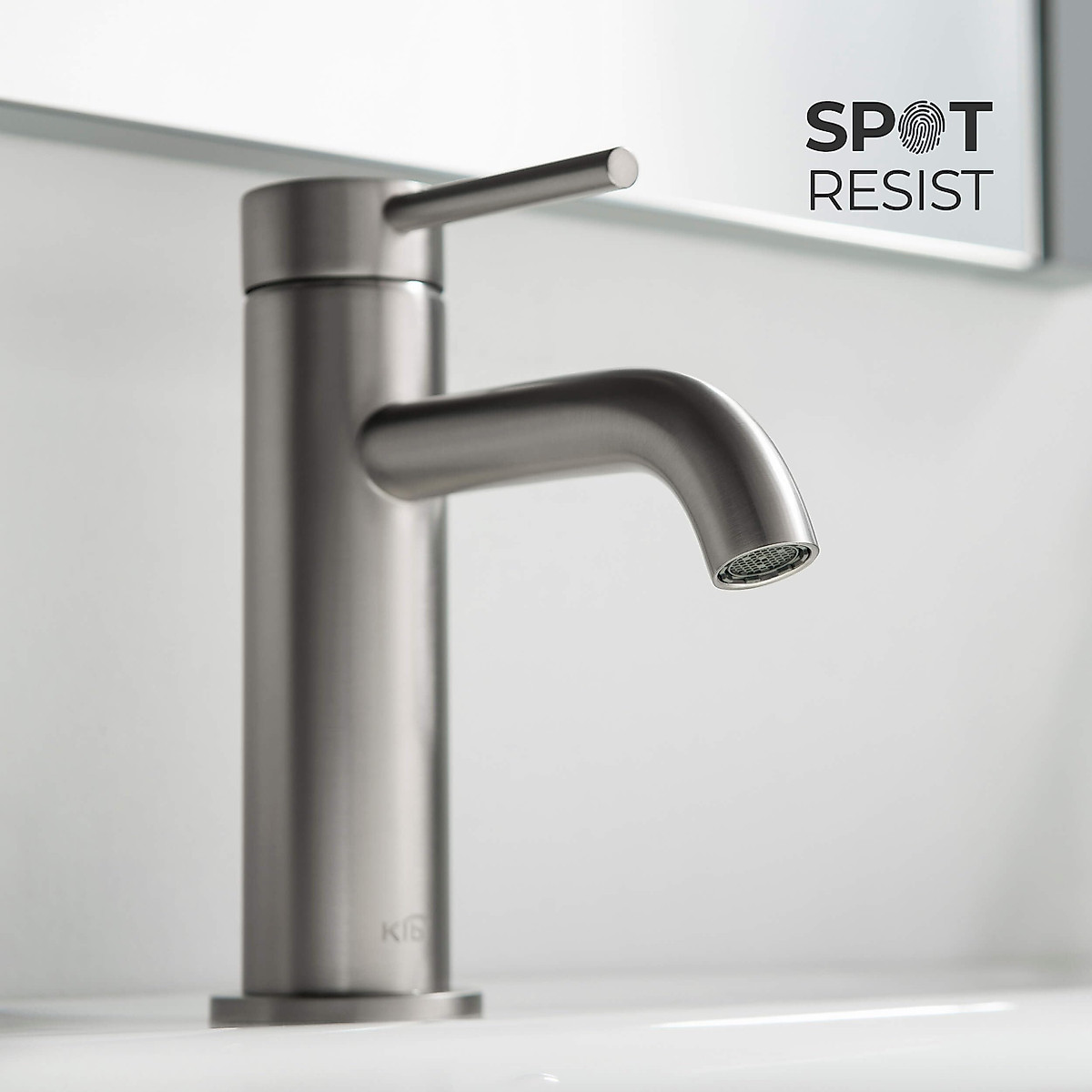 KIBI Circular Single Handle Bathroom Vanity Sink Faucet with Pop Up Drain | Solid Brass Lavatory Faucet with Water Supply Hose | Durable and Corrosion-Resistant | Brushed Nickel, KBF1008