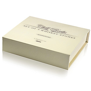 Set of 9 Grey Beverage Chilling Stones [Chill Rocks] Whiskey Stones for Whiskey and Other Beverages - in Gift Box with Velvet Carrying Pouch - Made of 100% Pure Soapstone - by Quiseen