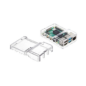 Vilros Clear Transparent Slim Compact Case for Raspberry Pi 4-Includes Sealed and Open Cover Options