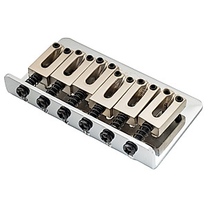 Wilkinson 52.5mm (2-1/16 inch) String Spacing Hardtail Fixed Bridge Solid Saddle for Squier/Mexico Fender Strat Electric Guitar, Chrome