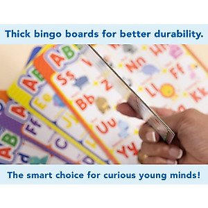 Party Hearty Alphabet and Number, ABC and 123 Bingo Board Game for Kindergarten and Preschool Kids Learn to Read Fun 2 Versions for Ages 4 and Up (Food Edition)