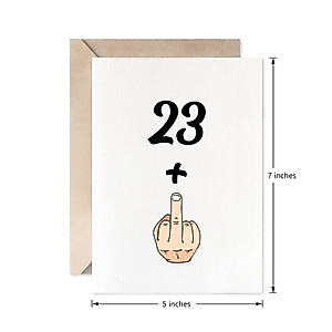 MAGJUCHE Funny 24th Birthday Card, 23+1 women Or Men Sweet 24 Years Old Birthday Gift Joke Card
