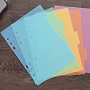 BAOFALI 10PCS A5 Size Dividers for 6 Ring Binder,with Reinforced Edge and 10 Tabs,Paper Index Divider Category Page Tab Indexing Cards Die and Stamp Storage Folder