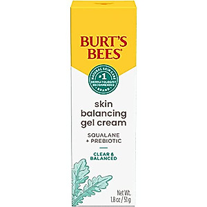 Burt’s Bees Daily Gel Cream , Skin Balancing Face Moisturizer, Hydrates Skin, for All Skin Types, With a Prebiotic, 1.8 Oz.