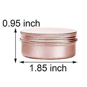 1 Ounce Aluminum Tin Jar Refillable Containers 30ml Aluminum Screw Lid Round Tin Container Bottle for Cosmetic, Lip Balm, Cream, 20 Pcs Rose Gold
