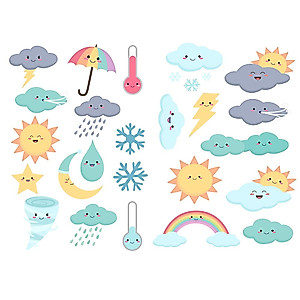 Seasonstorm Kawaii Weather Smile Aesthetic Diary Travel Journal Paper Stickers Scrapbooking Stationery School Office Art Supplies