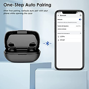 TYC True Wireless Earbuds, Ear Buds Wireless Bluetooth Earbuds with Microphone, Touch Control Earbud & Full in-Ear Headphones for Workout, Stereo Deep Bass IPX5 Waterproof Earbuds for iPhone Android