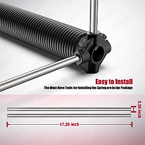 Garage Door Torsion Springs 1.75’’(Pair) with Non-Slip Winding Bars, Coated Torsion Springs with a Minimum of 18,000 Cycles (0.250X1.75''X35'')