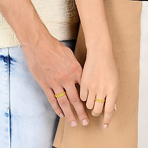 CHOW SANG SANG Cultural Blessings Daily Bliss 999.9 24K Gold Price-by-Weight Gold Buddhist Mantra Om Mani Padme Hum Gold Ring for Women 83215R (Our Size 13 / US Size 6)