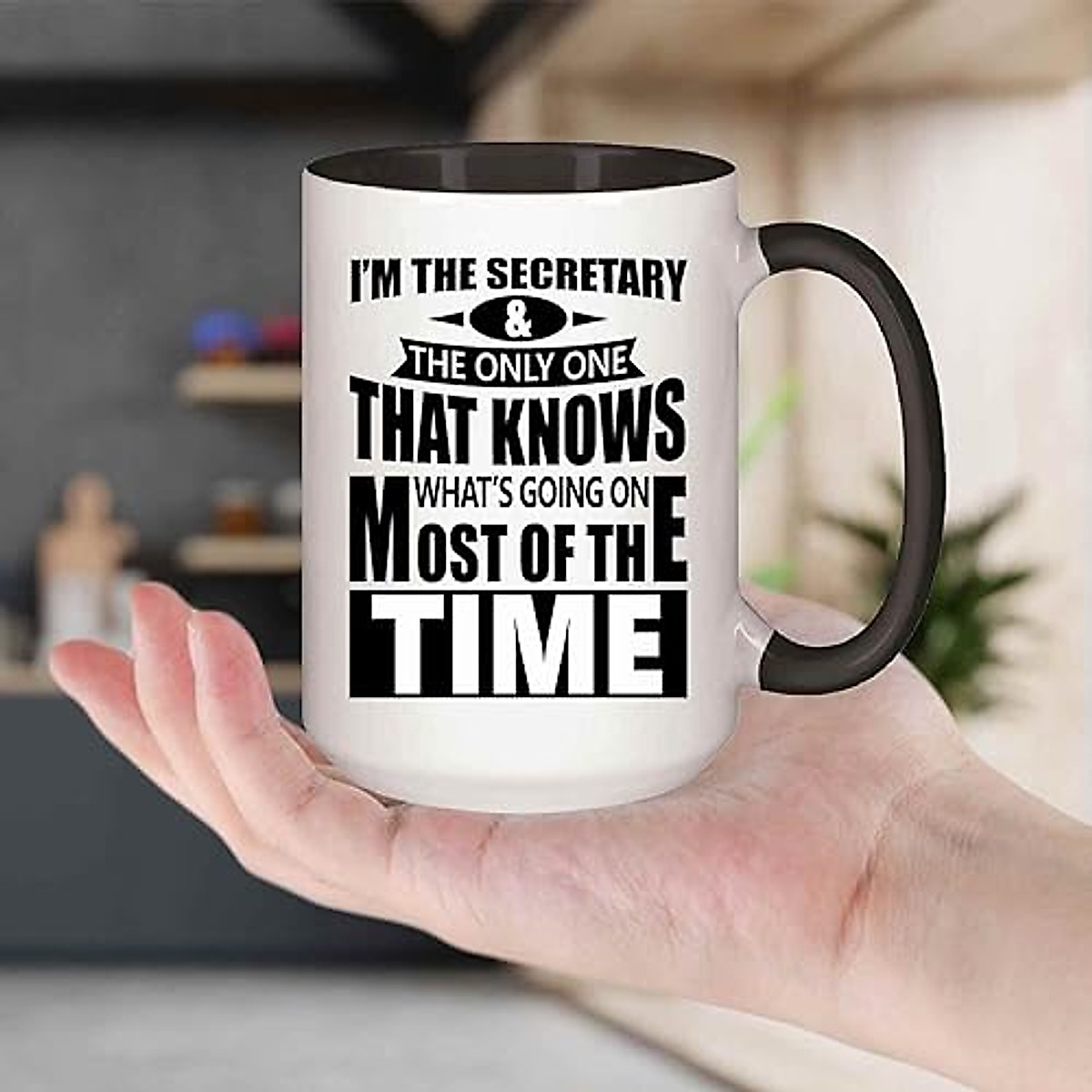 Humorous Gift Secretaries - Secretary's Day Gift For Sister - Funny Design Showing What's Going On - 11oz 15oz Inner Color Accent Mug