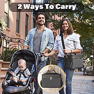 EliteMom Breast Pump Tote Bag (Patent Pending) - Stylish Pumping Bag Compatible with Spectra S1 S2 Gold, Medela, and More with Cooler for Working Moms