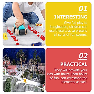 NUOBESTY Mini Traffic Signs Set, Plastic Street Signs Playset Traffic Cones Yellow Warning Sign Garbage Can Toy Safety Education Toy for Kids 25pcs