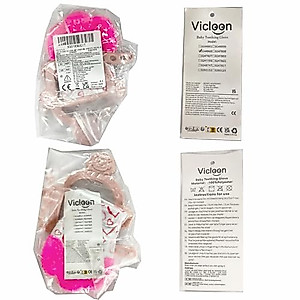 Vicloon Silicone Teething Mitt, 2Pcs Baby Teething Mitten, Baby Teething Toy with Adjustable Strap, Crinkle Sound and Textured, Baby Teething Mitten Self Soothing Baby Chew Toys for 0-6month Infant