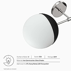 Modway Stellar 2-Light Wall Sconce in Opal Polished Nickel