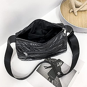 Quilted Crossbody Bag for Women Puffy Shoulder Bag Padded Puffer Messenger Bag Hobo Bag with Inner Pocket