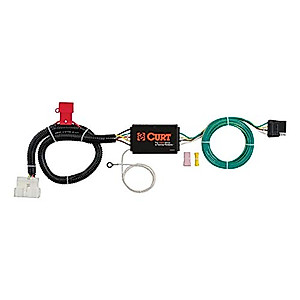 Curt 13146 56291 Class 3 Trailer Hitch 2in Receiver with 4-Way Flat Custom Wiring Harness Bundle