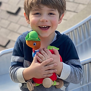 YOTTOY Richard Scarry Collection | Lowly Worm Soft Toy with Busytown Applecar – 2 in 1 Toy