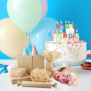 NEBURORA 100 Sheets Kraft Tissue Paper for Gift Bag 20x14 Inches Wrapping Tissue Paper Bulk Brown Decorative Art Paper for DIY Crafts Birthday Weddings Holiday Christmas Party Decor