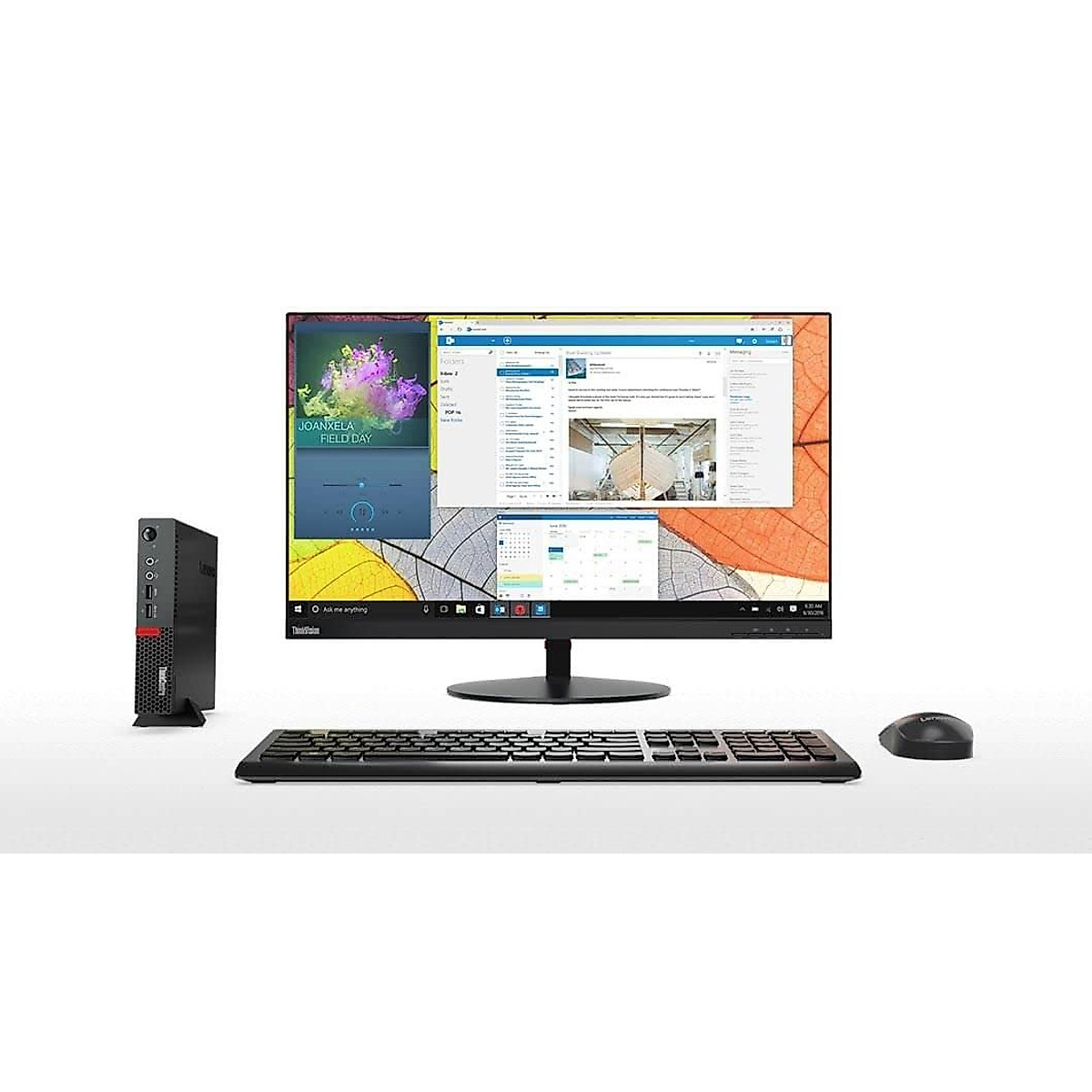 Lenovo ThinkCentre M910q Desktop Computer Mini PC,Intel Core i5-7500T Upto 3.3GHz,16GB DDR4 RAM,256GB NVMe M.2 SSD + 1TB SSD,WiFi BT,Wireless Keyboard and Mouse,Windows 10 Pro(Renewed)