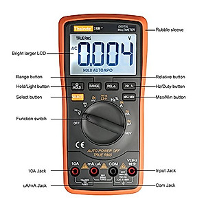 Auto Ranging Digital Multimeter TRMS 6000 with Battery Alligator Clips Test Leads AC/DC Voltage/Account,Voltage Alert, Amp/Ohm/Volt Multi Tester/Diode
