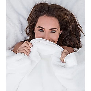 Little Giraffe Chenille Throw Blanket - at Home Soft Throw Blanket for Couch - Luxe Faux Fur Throw Blanket with Satin Trim - 59 x 88 - Blue