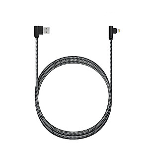 APFEN 3 Pack 10FT/3M [The Most Durable Cable] 90 Degree Charging Cable Extra Long Nylon Braided Certified Cable Compatible with iPhone 12/11/Xs Max/XS/XR/X, 8 7 6 (Black Gray, 10FT)