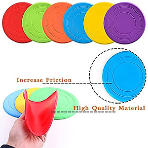 Bvrbaory 6 Pack Dog Flying Disc,Dogs Training Interactive Toys,Puppy Flyer Toy Dog Flyer,Lightweight Soft Floating Saucer for Small Medium Dog Outdoor Sport,Safe on Teeth