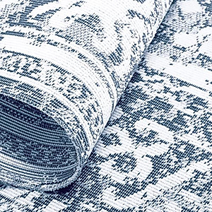 Home Dynamix Nicole Miller Patio Sofia Ivy Indoor/Outdoor Area Rug 5'3"x7'2", Modern Geometric Navy Blue/Ivory