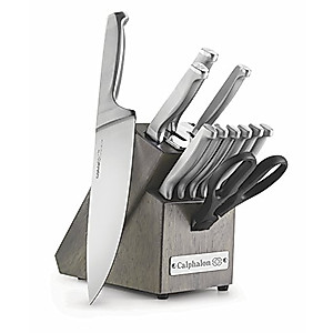 Calphalon 2017943 Stainless Steel 12 Piece Cutlery Block Set, Silver