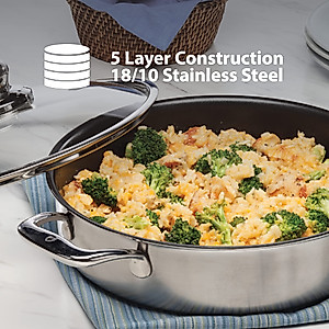 Swiss Diamond 8 Inch Stainless Steel Nonstick Fry Pan, Induction Compatible Skillet, Dishwasher and Oven Safe