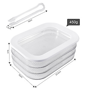 KINGHON Refrigerator Deli Meat Container - Stackable Bacon Holder with Airtight Lid and Serving Tongs - Food Storage Organizer for Cold Cuts, Cheese.