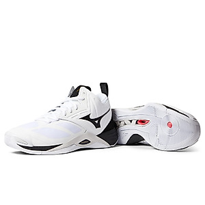 Mizuno mens 2 Wave Momentum Mid Volleyball Shoe 9 0900 , White/Black, US