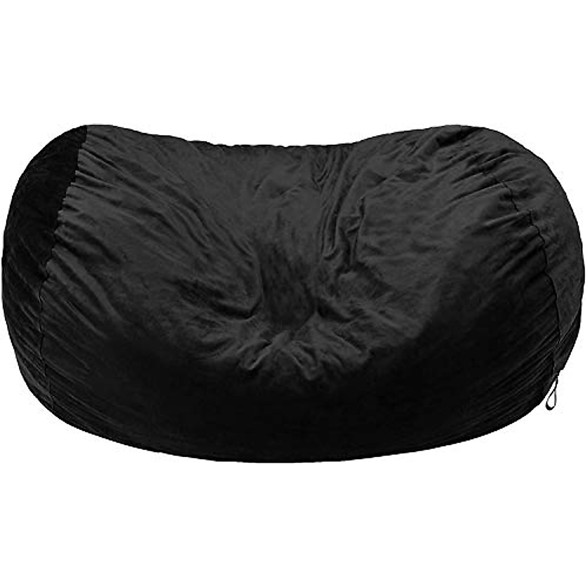 Amazon Basics Memory Foam Filled Bean Bag with Microfiber Cover, Lounger-6', Black, Solid